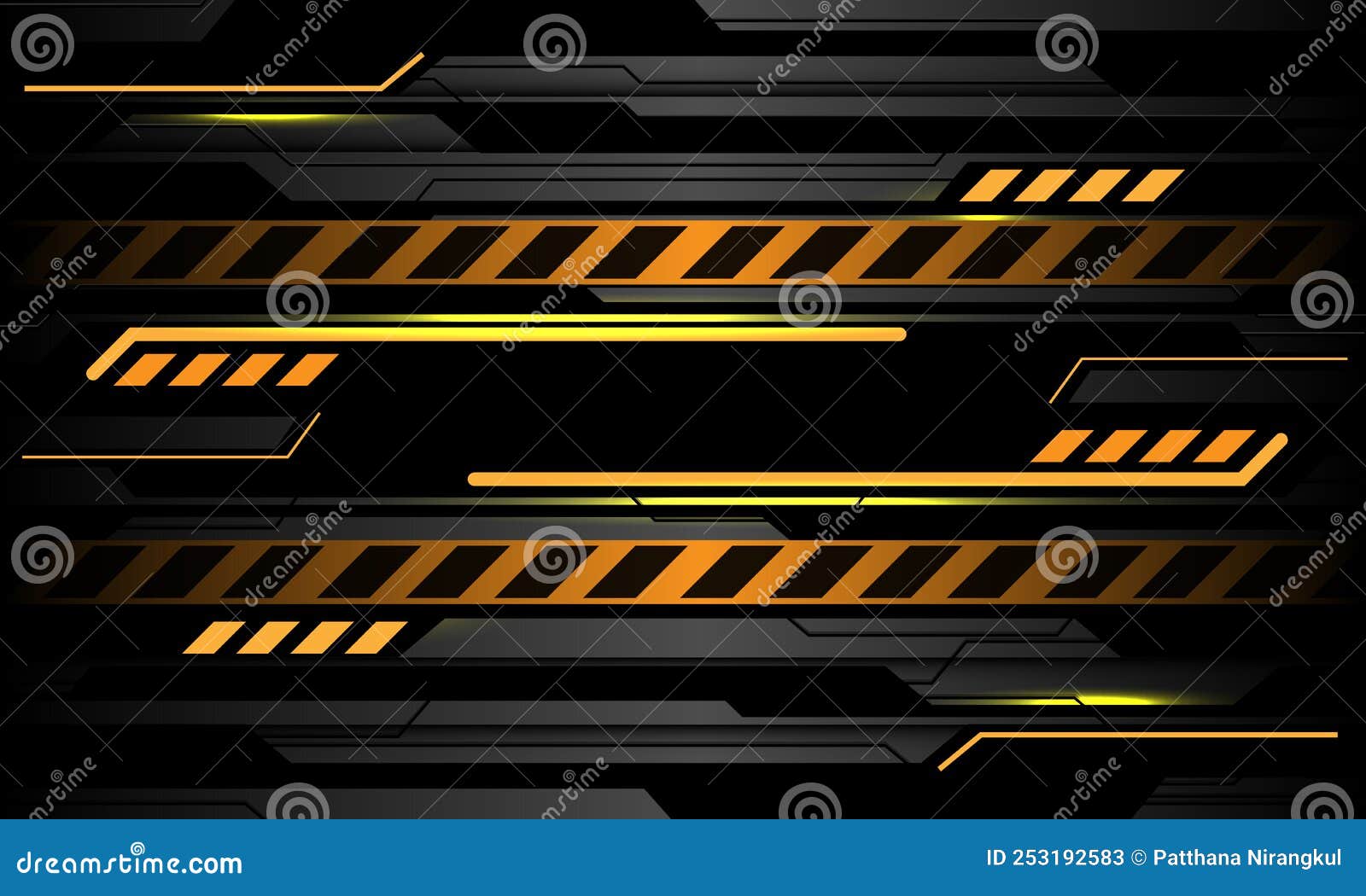 Abstract Technology Yellow Light Black Circuit Cyber Futuristic Grey ...