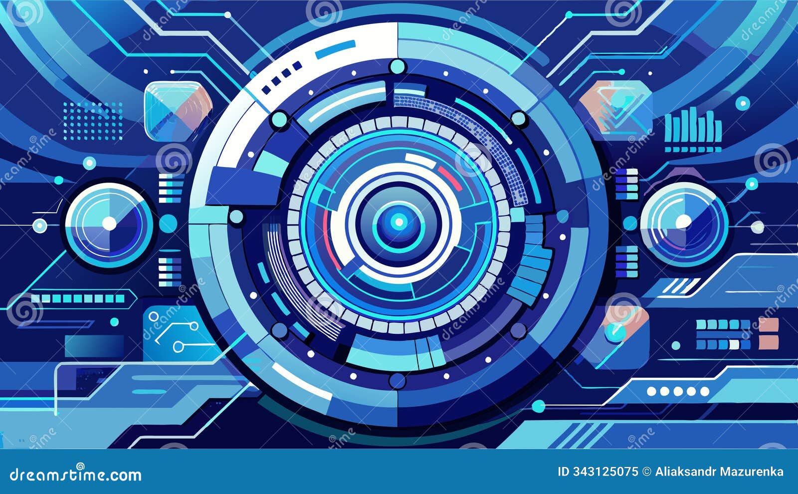 Abstract Techology Background. Blue and Light Tone Stock Vector ...