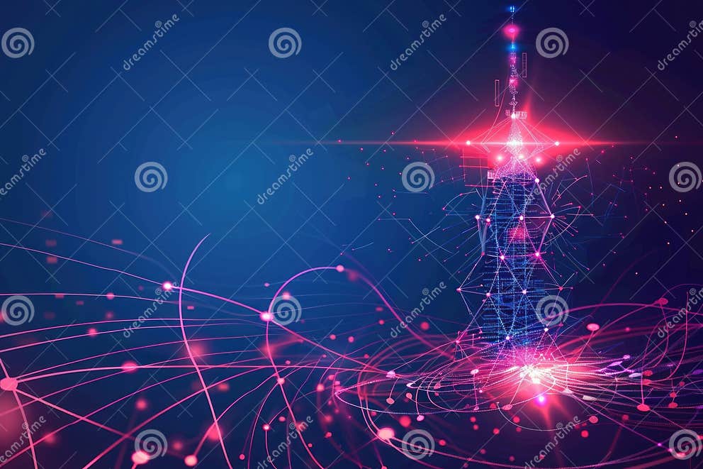 Abstract Telecom Technology Ultimate Connect Background. Generative AI ...