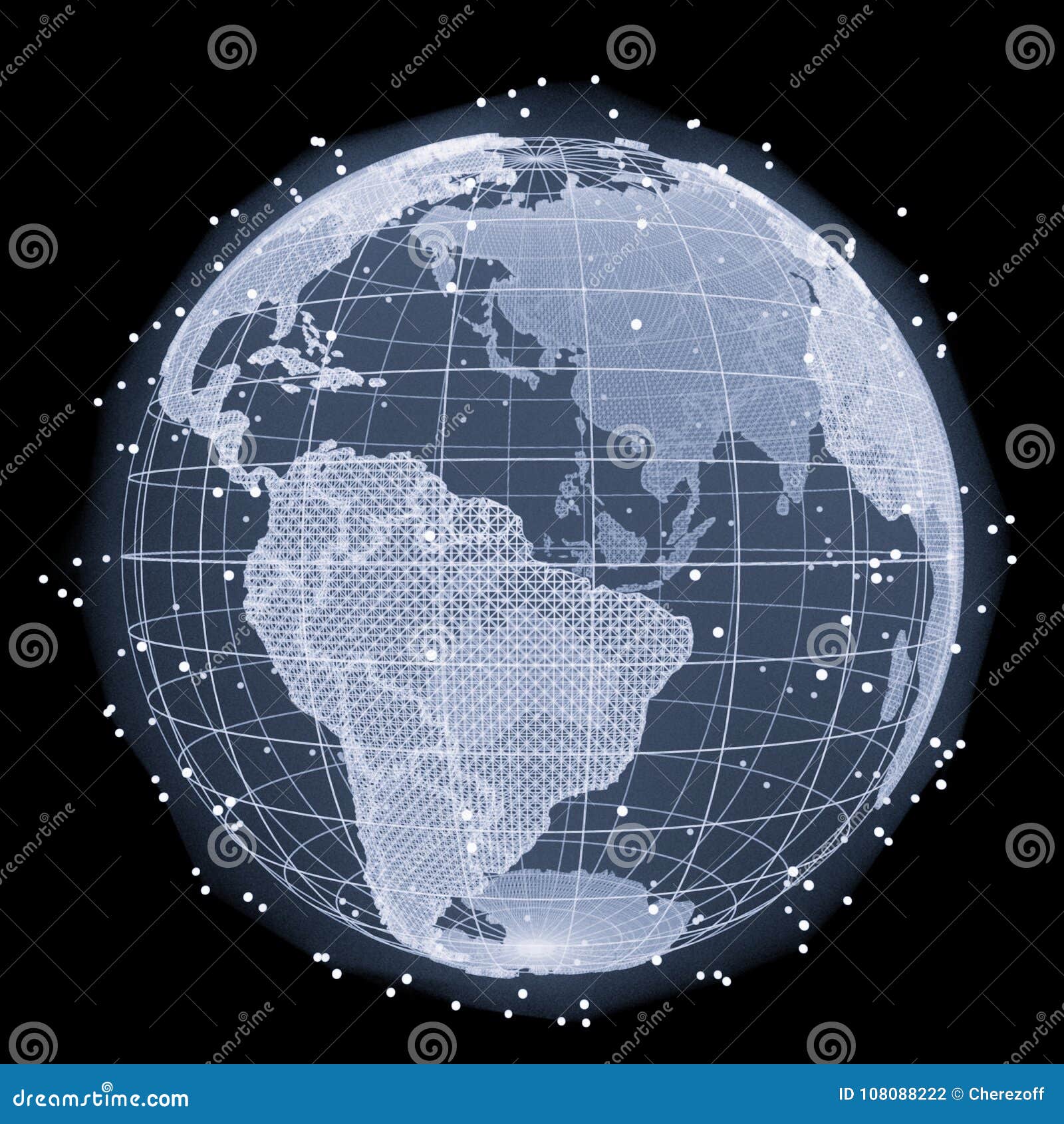 Abstract Telecommunication Earth Map Stock Photo - Image of internet ...