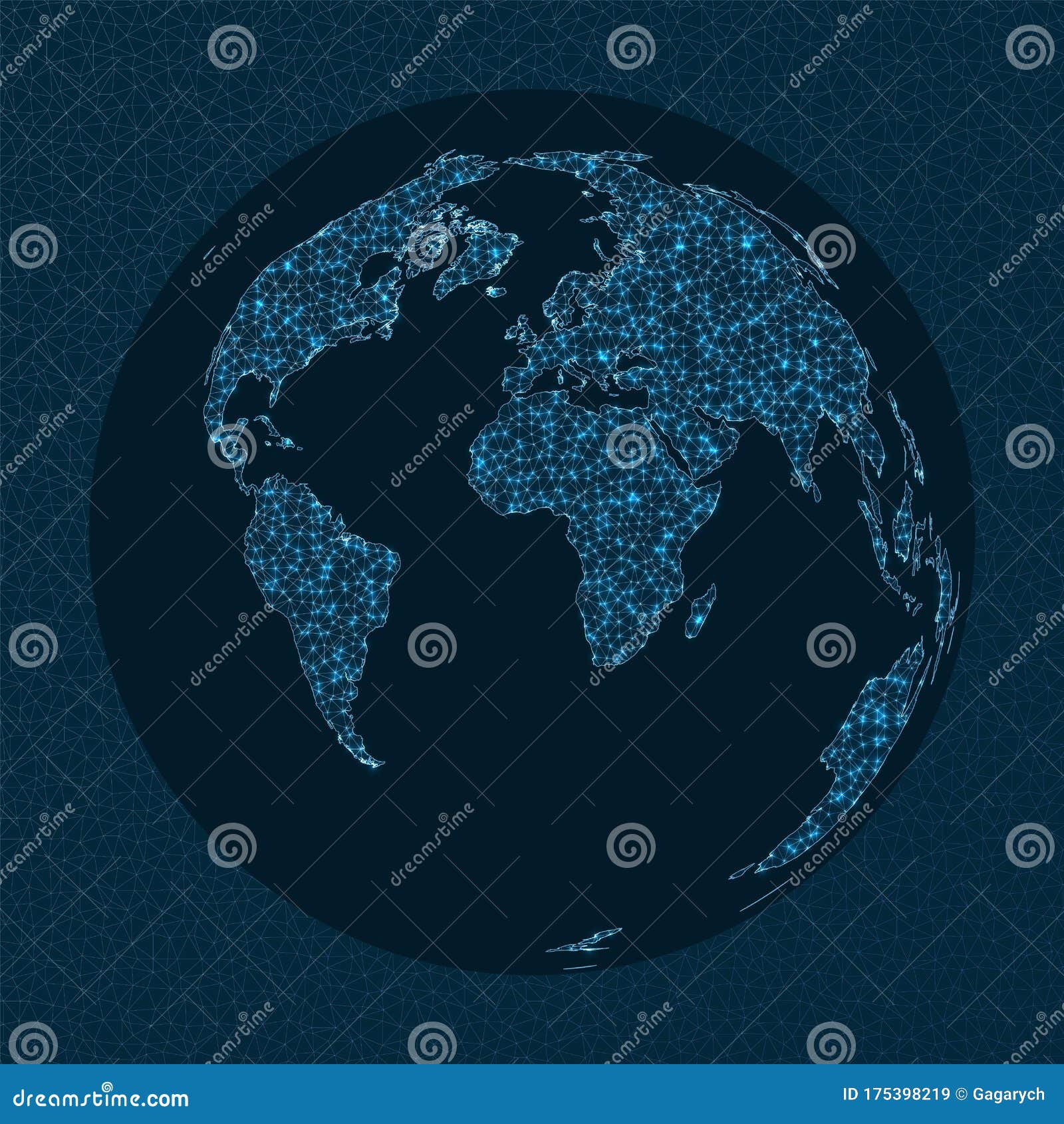 Abstract Telecommunication World Map. Stock Vector - Illustration of ...