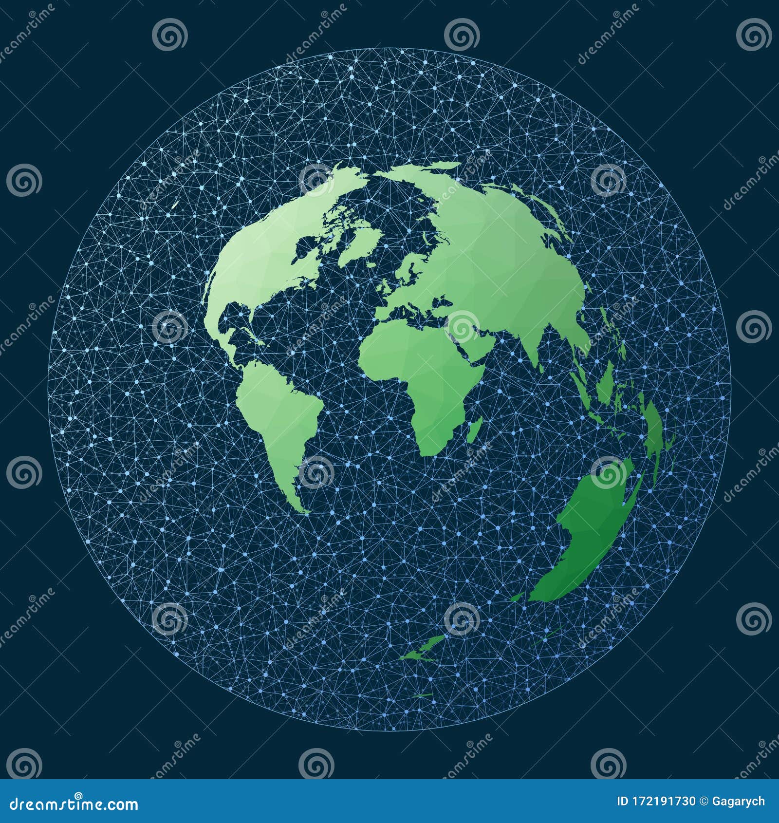 Abstract Telecommunication World Map. Stock Vector - Illustration of ...