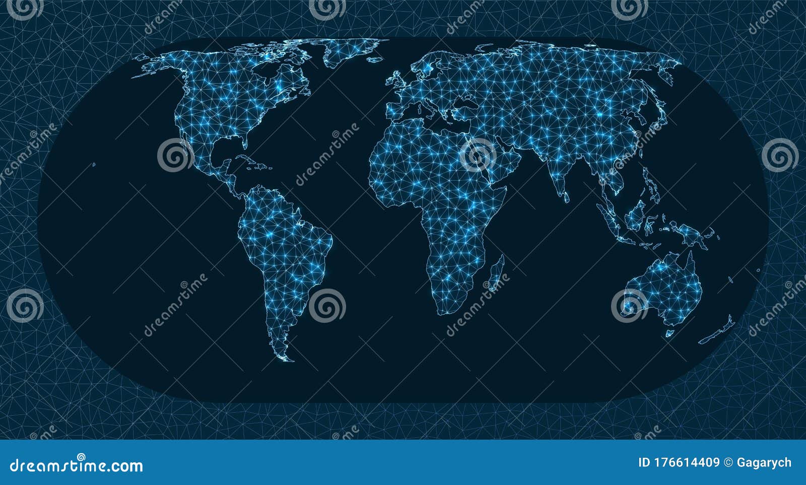Abstract Telecommunication World Map. Stock Vector - Illustration of ...
