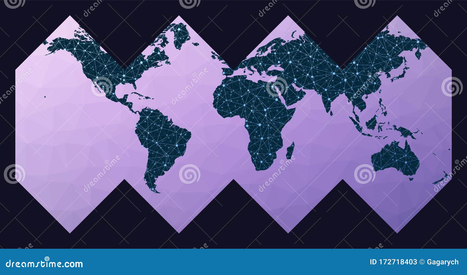Abstract Telecommunication World Map. Stock Vector - Illustration of ...