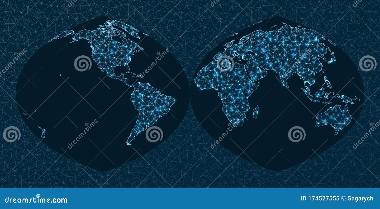 Abstract Telecommunication World Map. Stock Vector - Illustration of ...