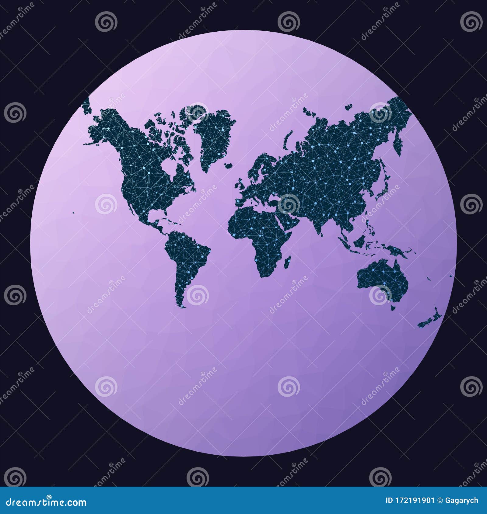 Abstract Telecommunication World Map. Stock Vector - Illustration of ...
