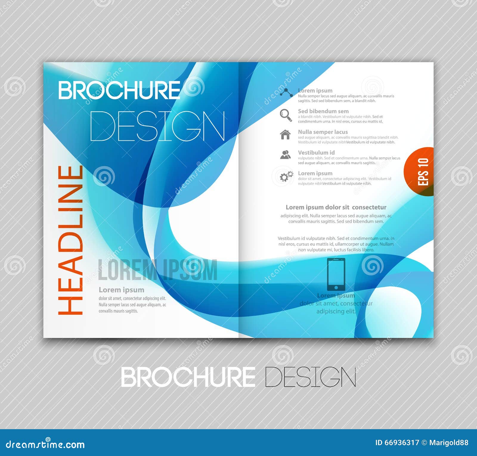 Abstract Template Brochure Design with Blue Wave Stock Vector ... Abstract Template Brochure Design with Blue Wave Stock Vector ...