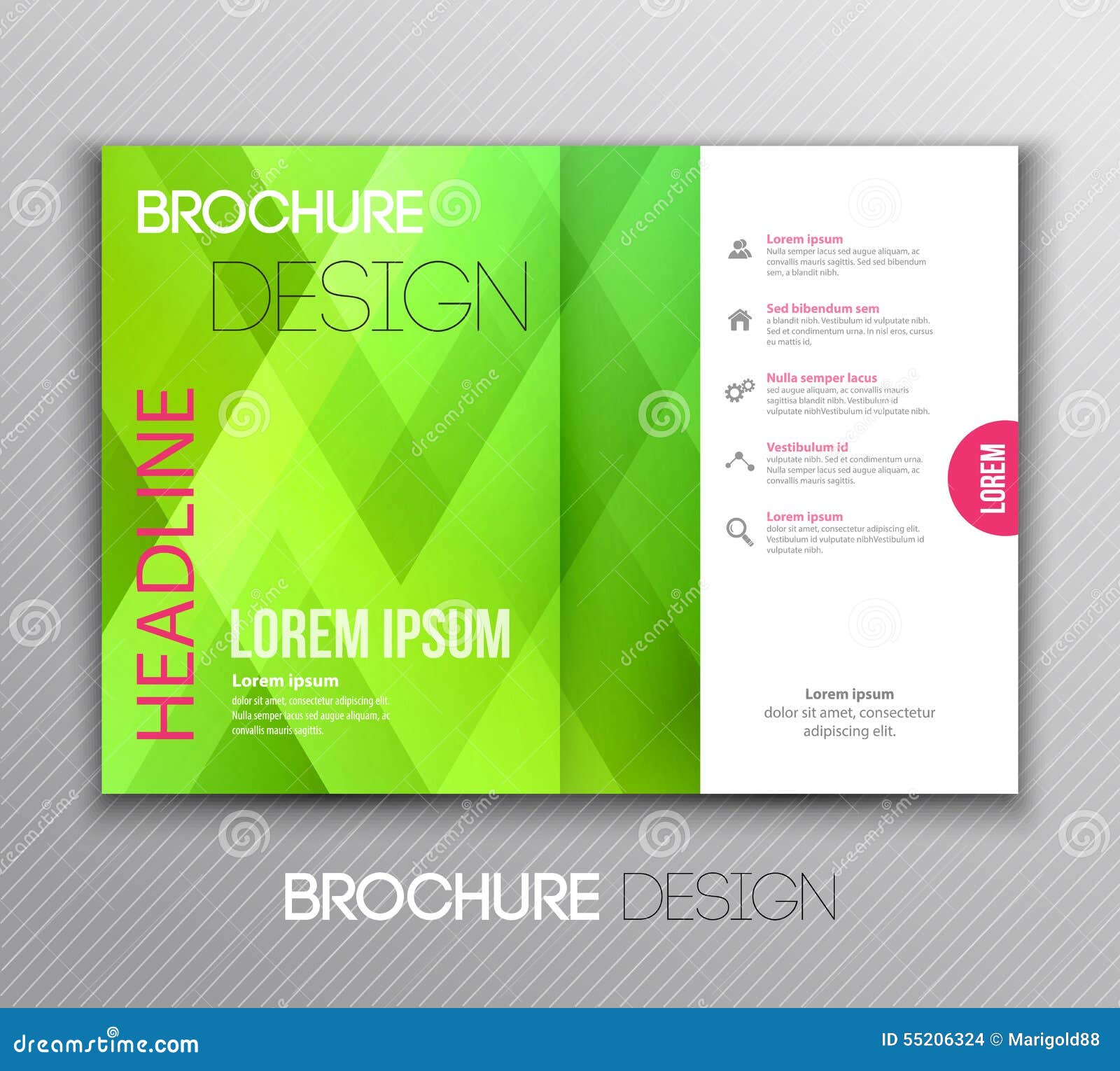 Abstract Template Brochure Design with Geometric Stock Vector ...