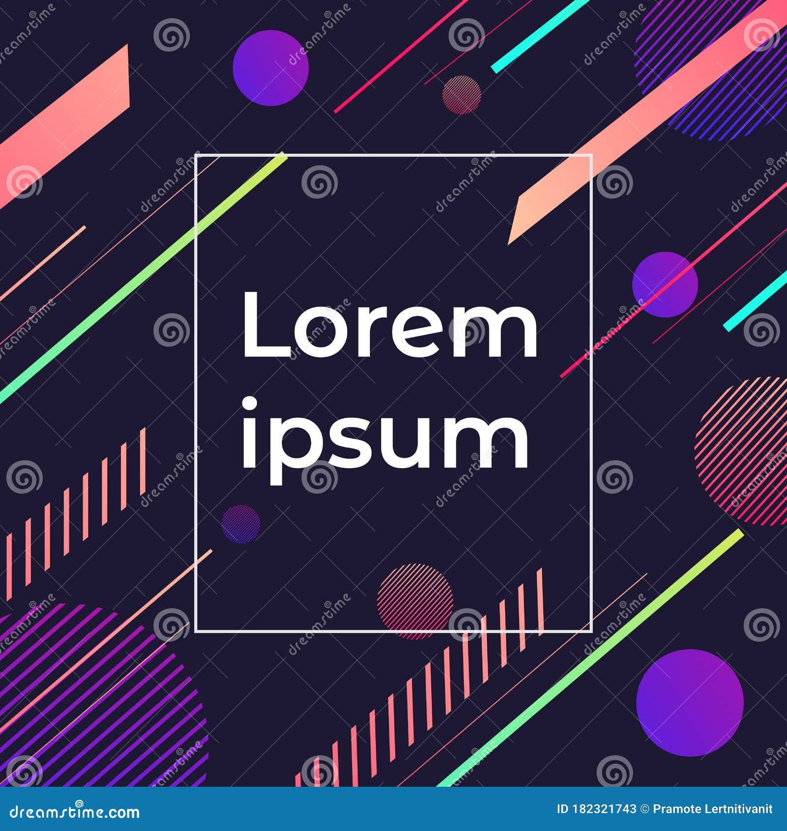 Abstract Template Colorful Geometric Pattern Made of Various Lines ...