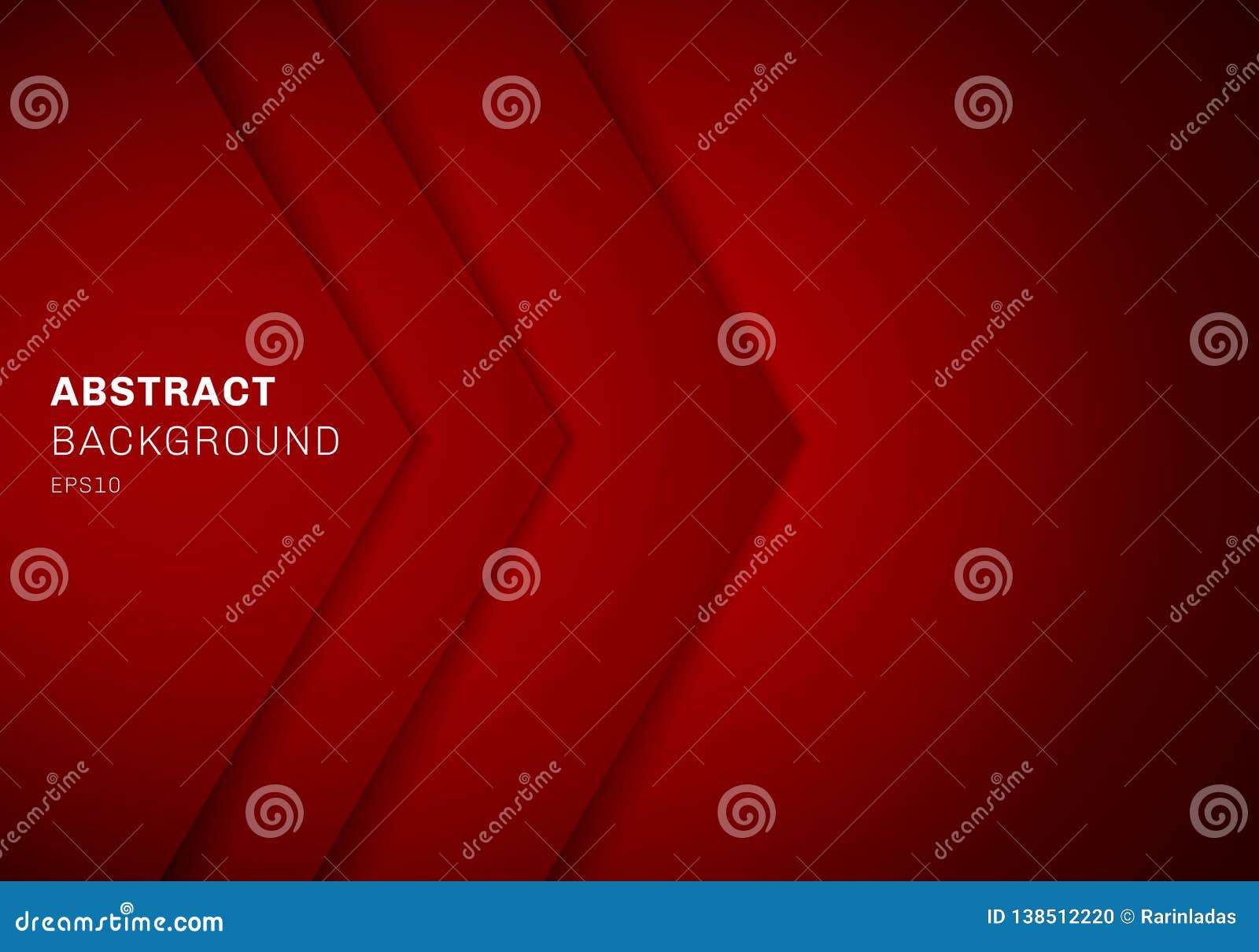 Abstract Template 3d Red Triangle With Overlap Paper Layer Gradient Color With Copy Space