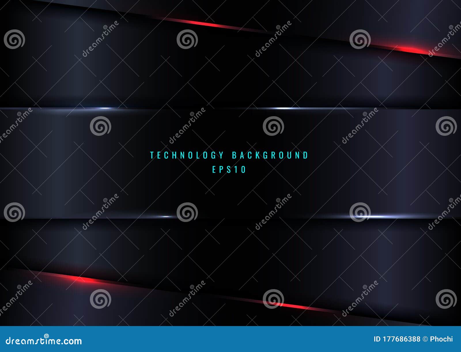 Abstract Template Dark Blue Geometric Header with Red Lighting Effect ...