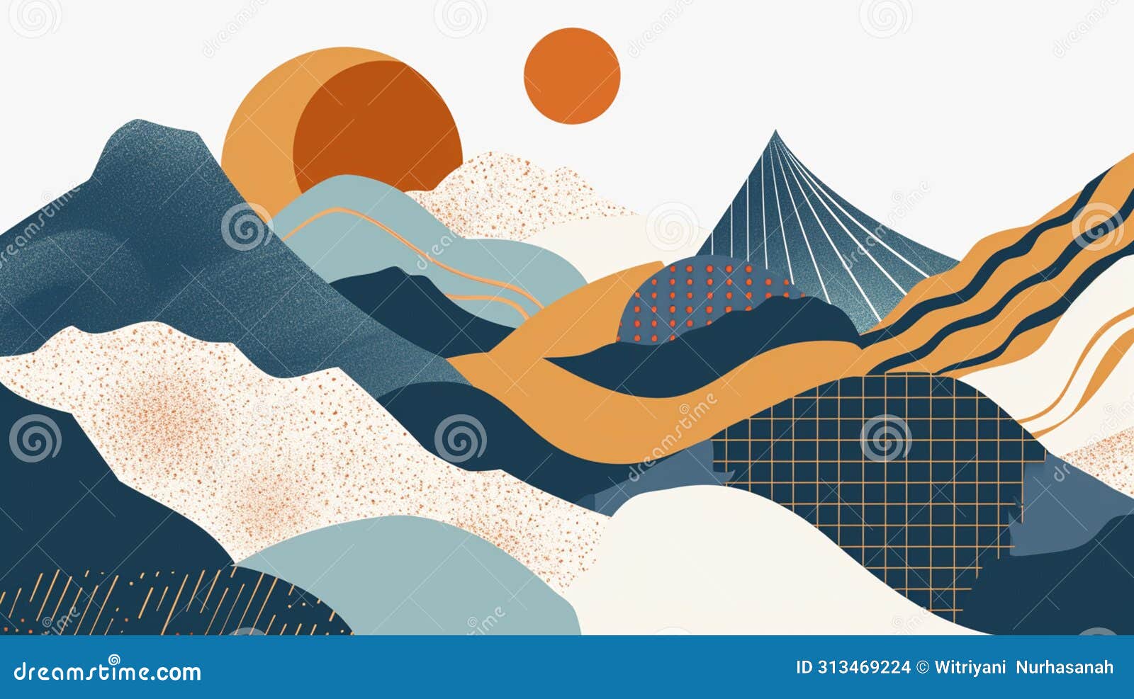 Abstract Template with Geometric Pattern. Mountain Layout Design in ...