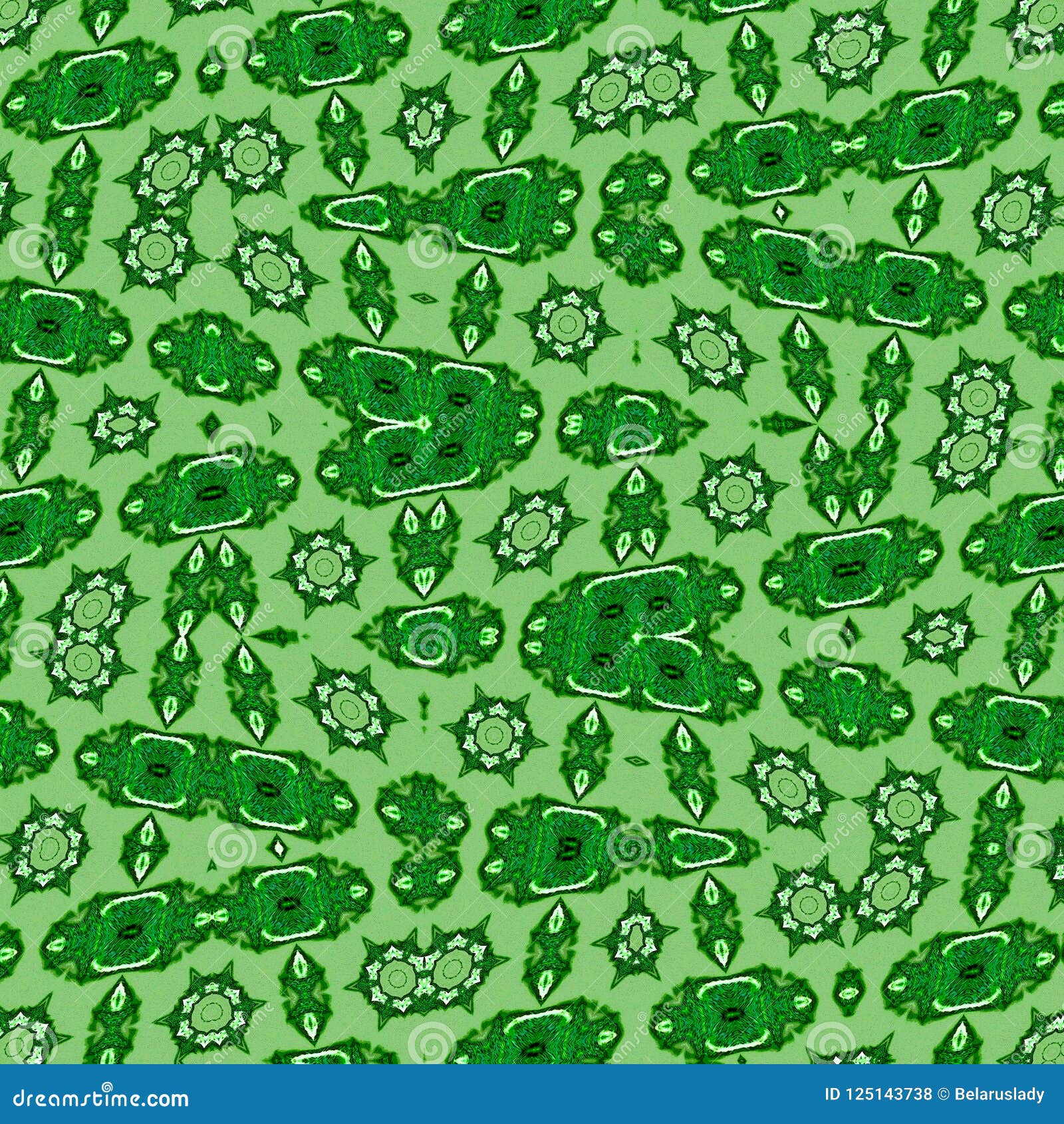 Abstract Template on Green Backdrop. Modern Geometric Star Pattern ...