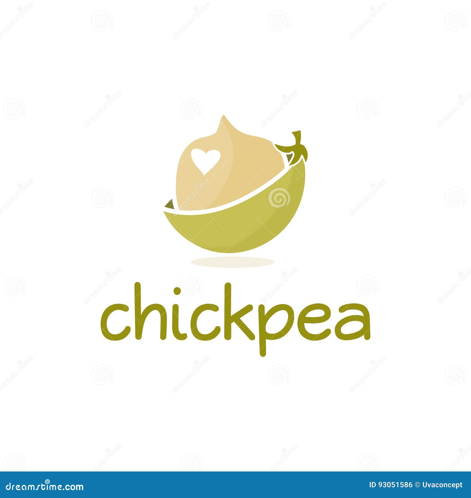 Abstract Template Logo Design with Chickpea. Stock Vector ...