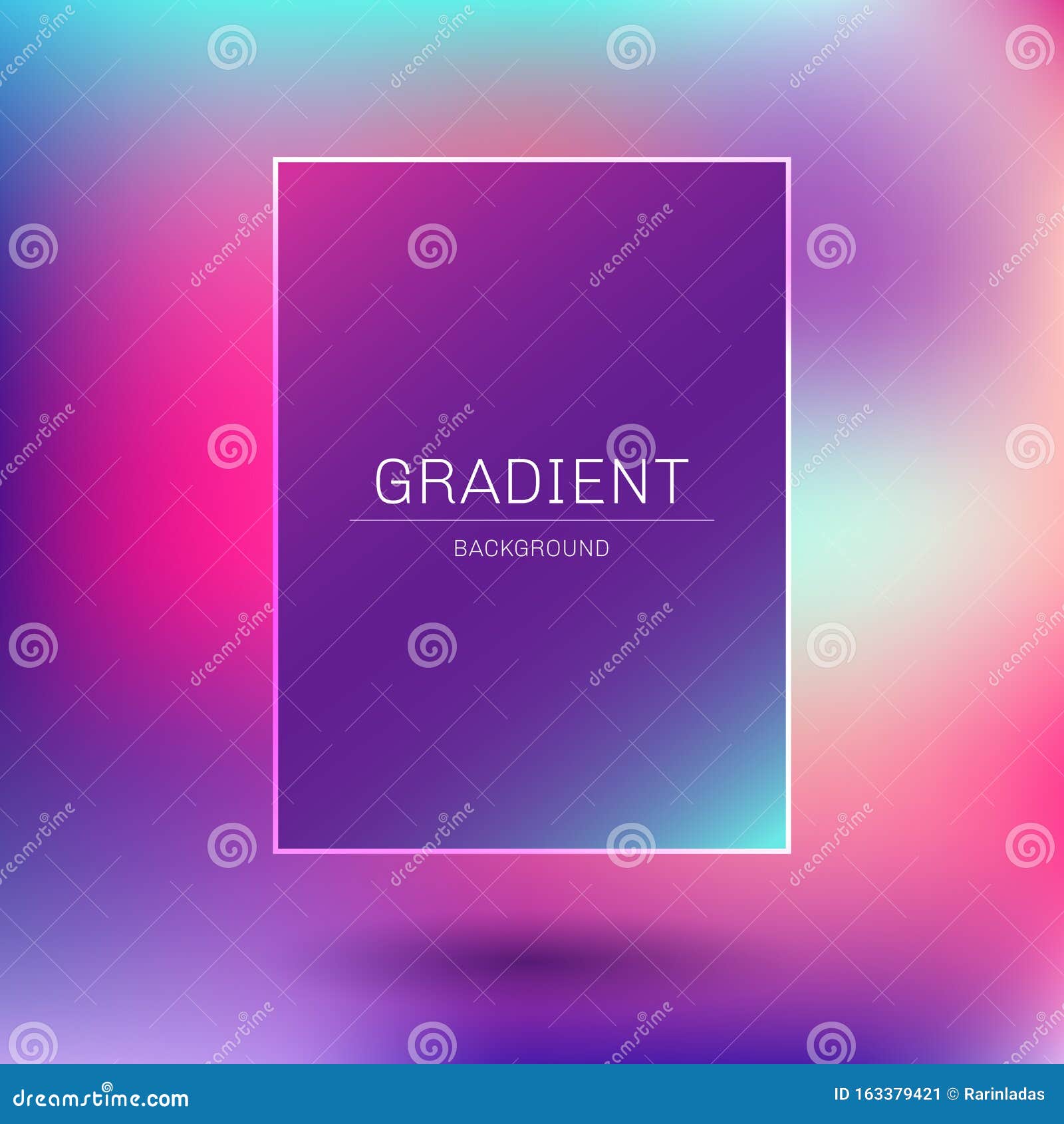 Abstract Template Rectangle Frame Pink, Purple, Blue Gradient Color on ...