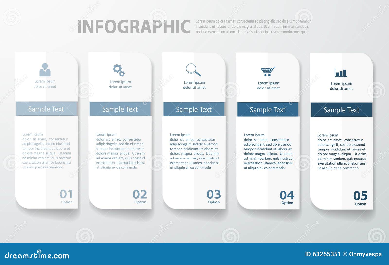 Abstract Template 5 Steps for Business Design, Reports Stock Vector ...