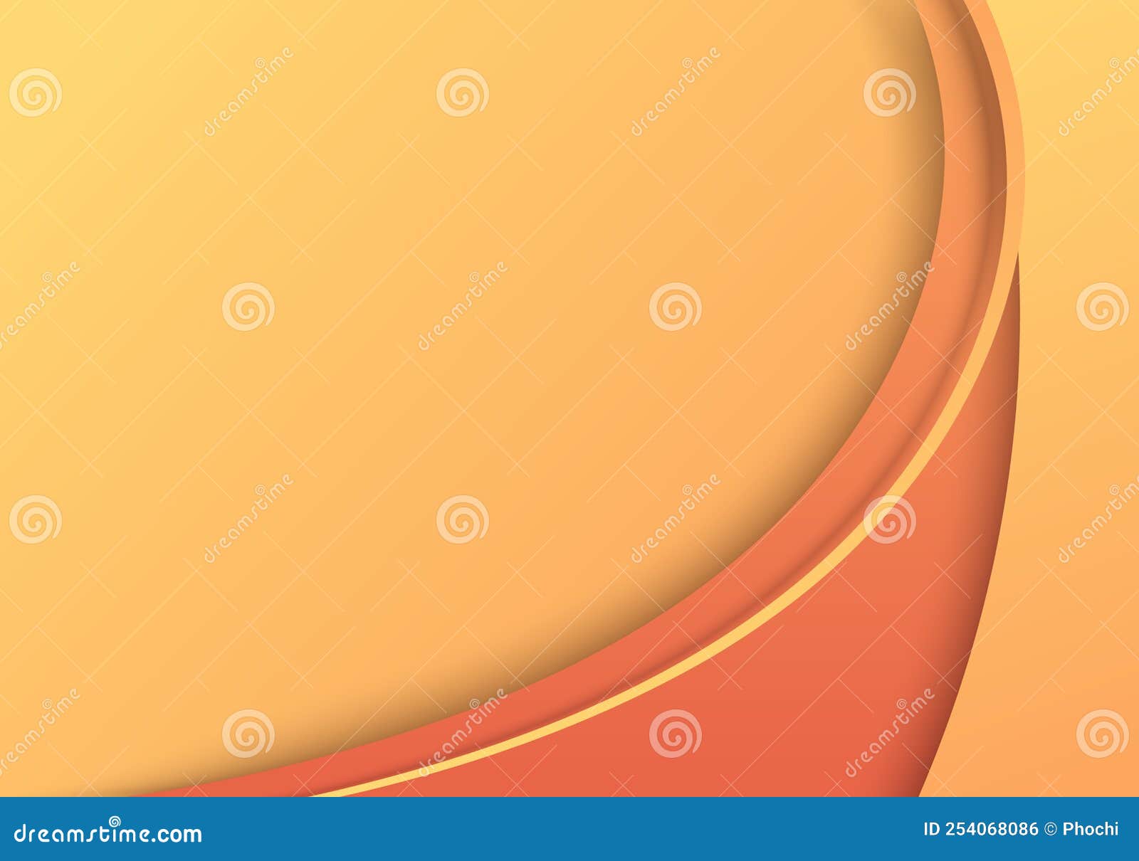 Abstract Template Yellow Curved Shape Overlapping Layered Background ...