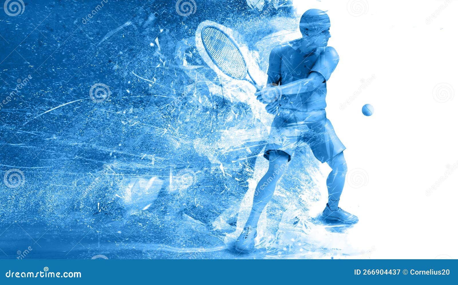 Tennis Player on Blue Background Stock Illustration - Illustration of ...