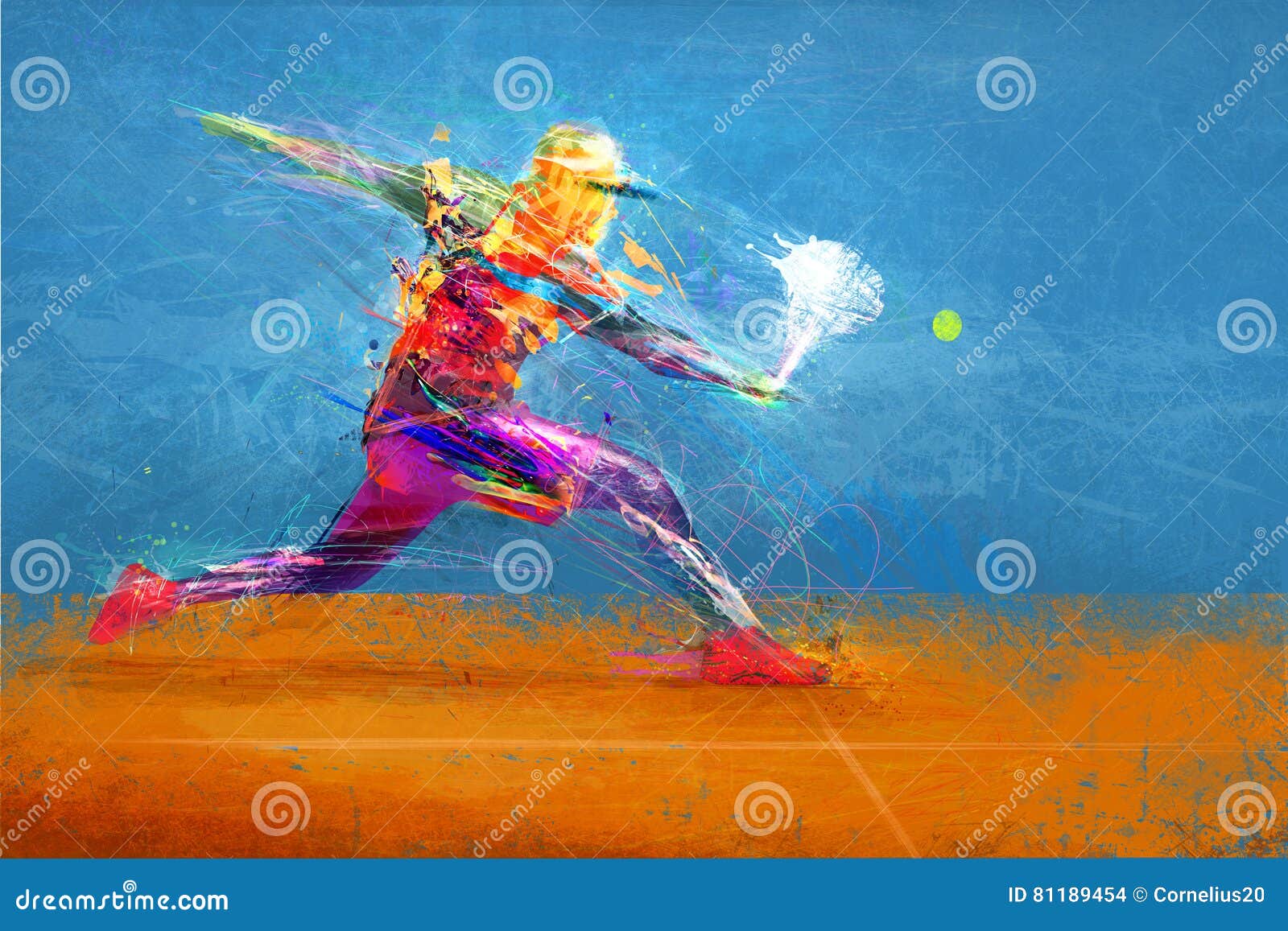 Abstract tennis player stock illustration. Illustration of person ...