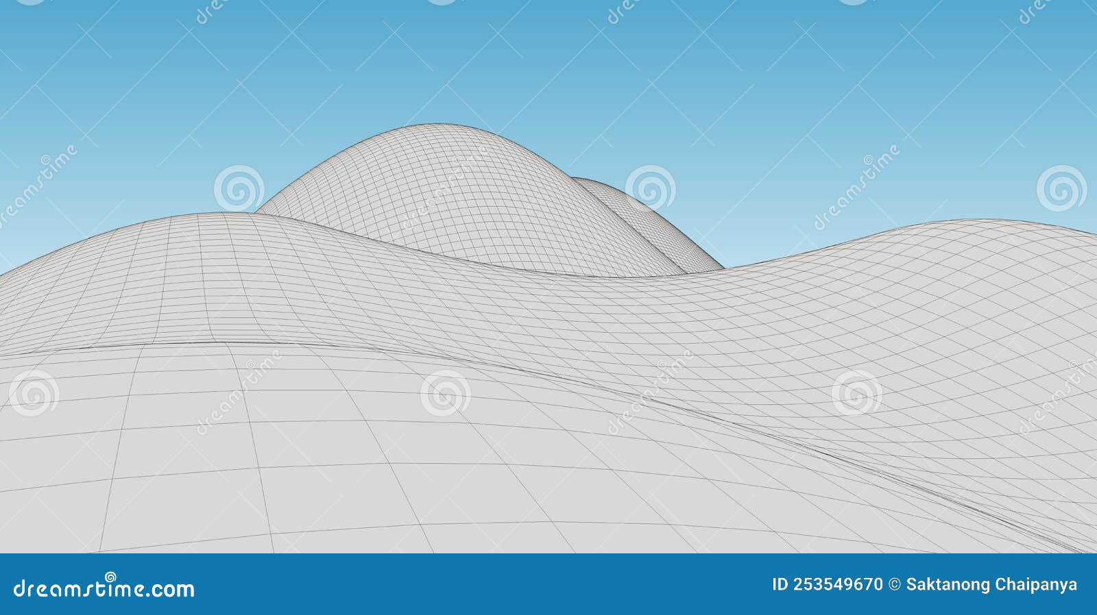 Abstract Terrain Wireframe Landscape Background Stock Illustration ...