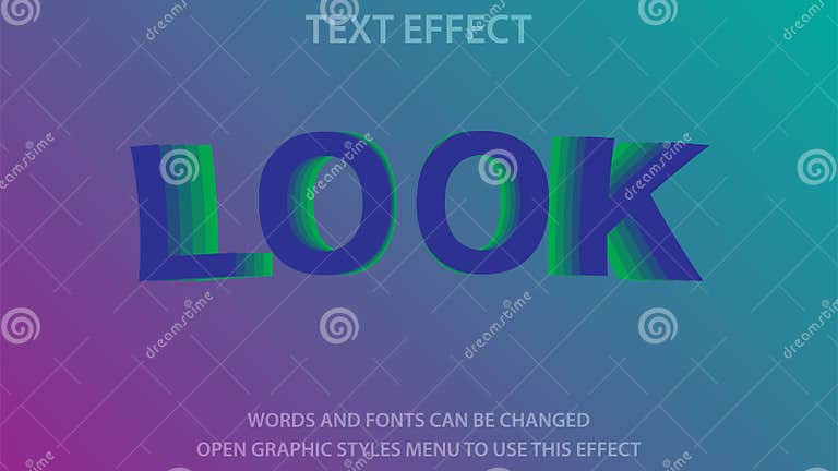 Abstract Text Effect Template. Editable Stock Vector - Illustration of ...