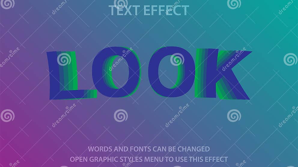 Abstract Text Effect Template. Editable Stock Vector - Illustration of ...