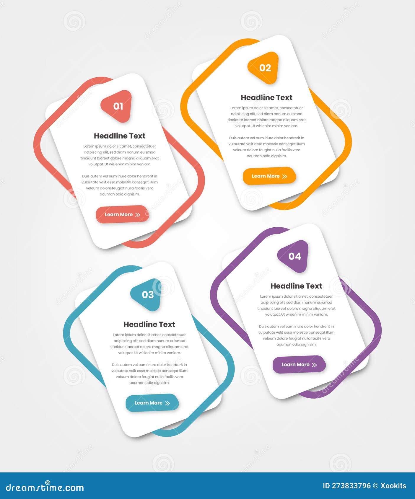 Abstract Text Presentation Infographic Card with Intertwine Shape Stock ...