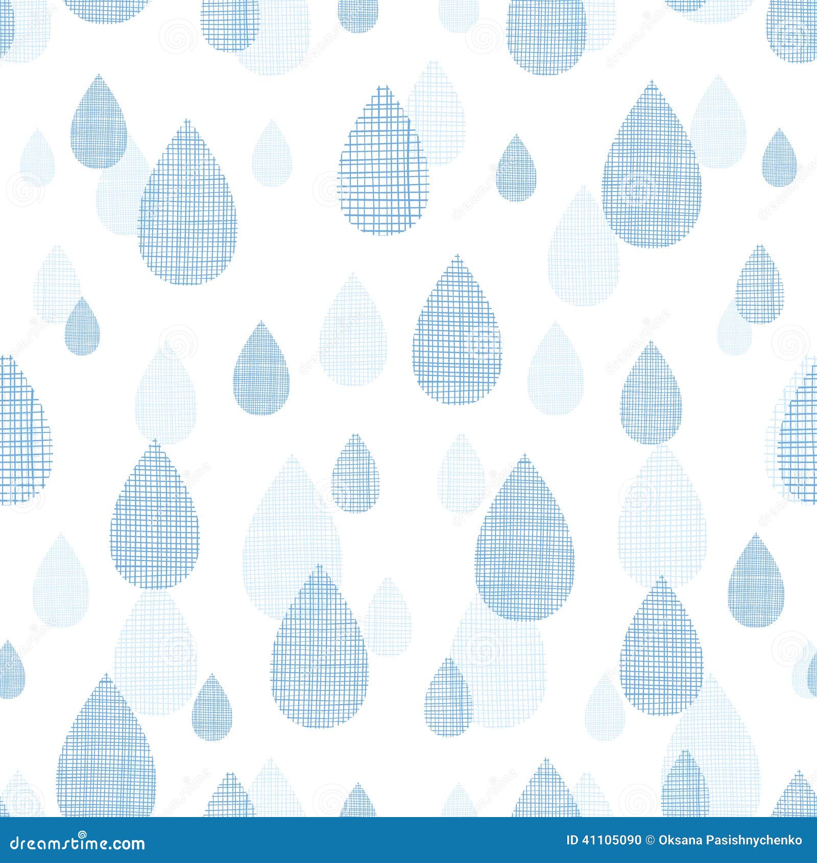 Abstract Textile Blue Rain Drops Seamless Pattern Stock Vector ...