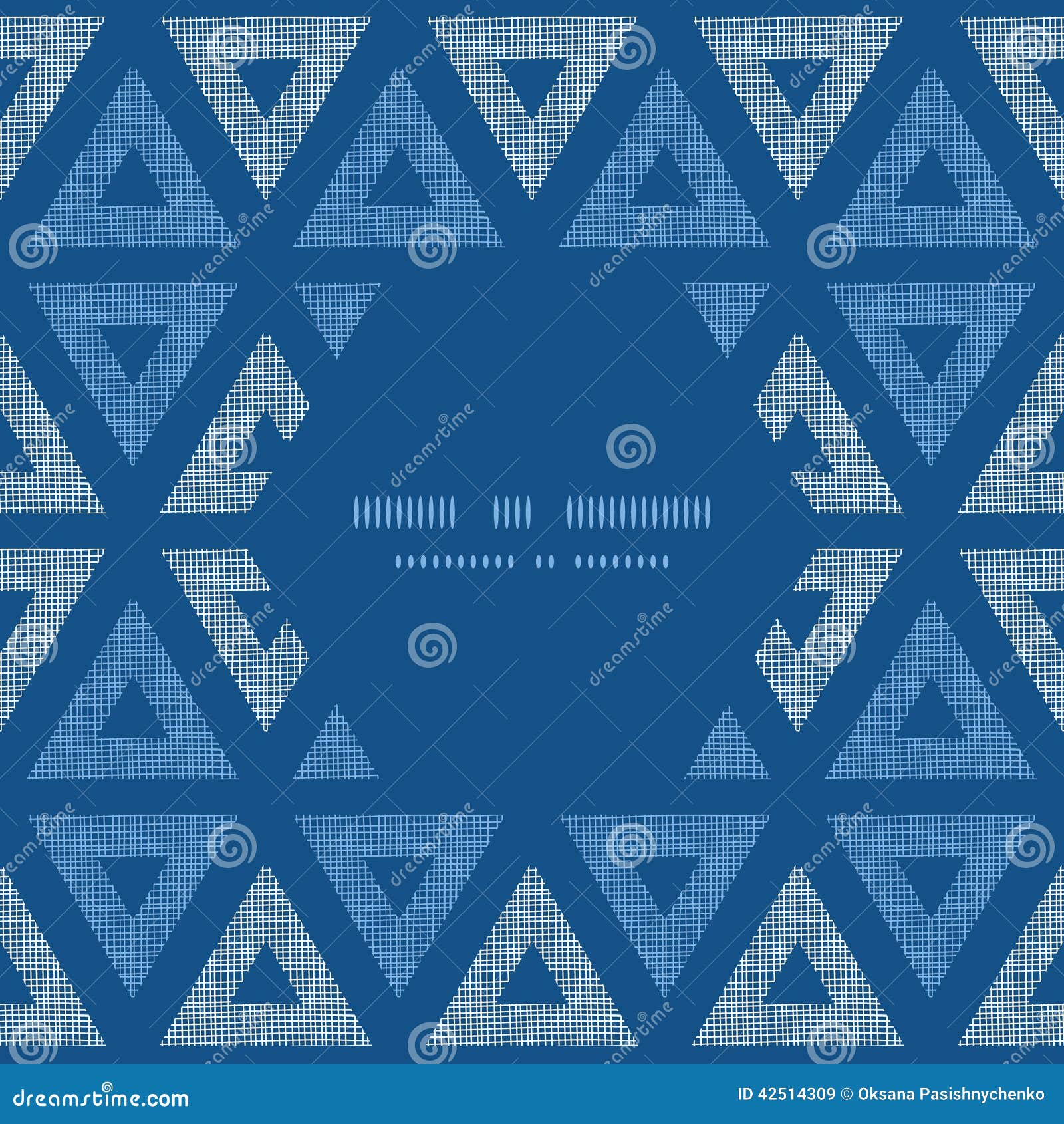 Abstract Textile Blue Triangles Ikat Frame Stock Vector - Illustration ...