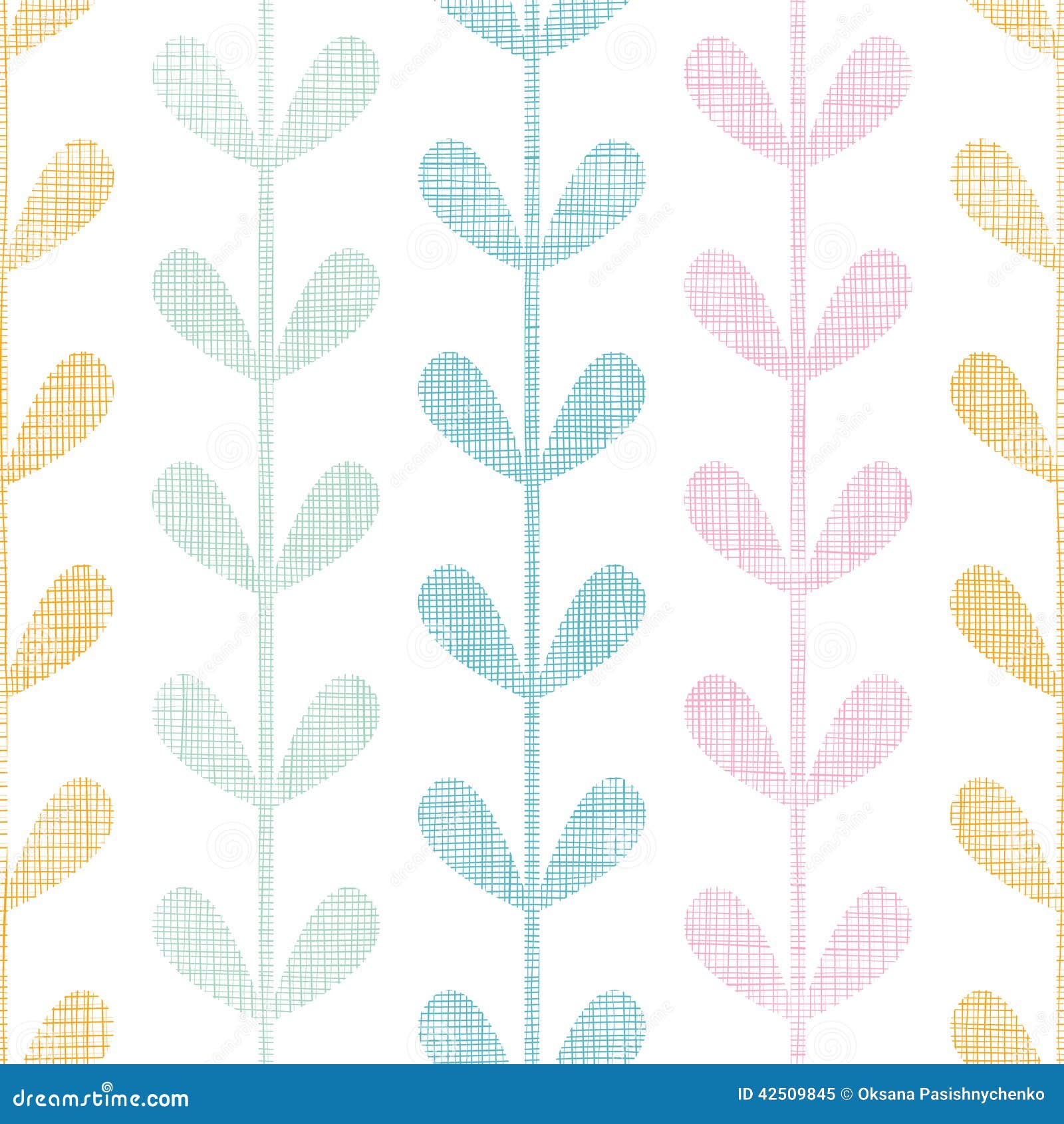 Abstract Textile Colorful Vines Leaves Seamless Stock Vector ...