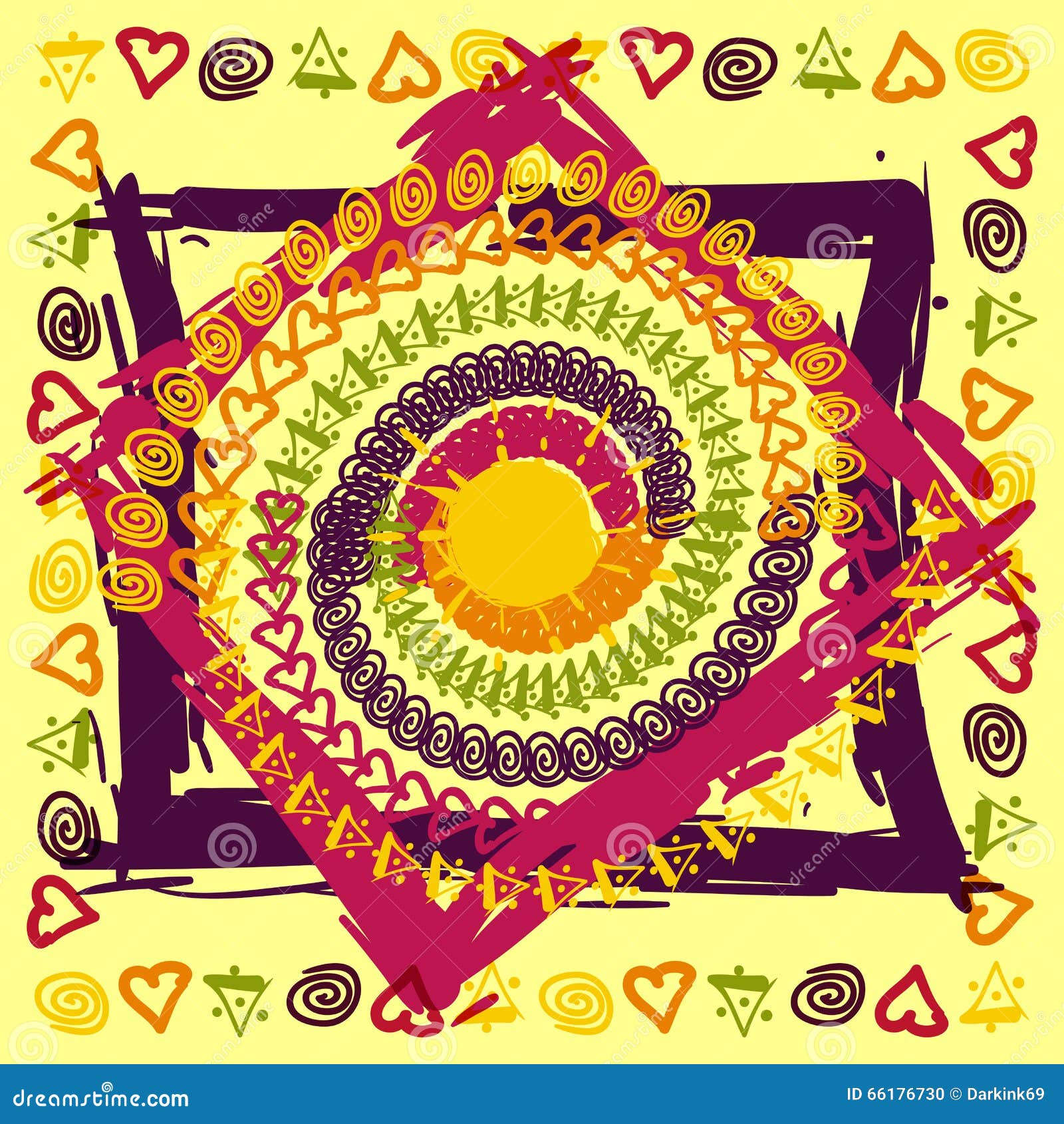 Abstract Textile Seamless Pattern of Colorful Sketch Drawing Stock ...