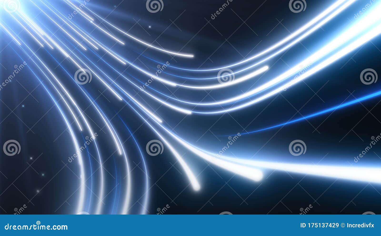 Futuristic Digital Data Stream Light Ray Beams Flow in Cyberspace ...