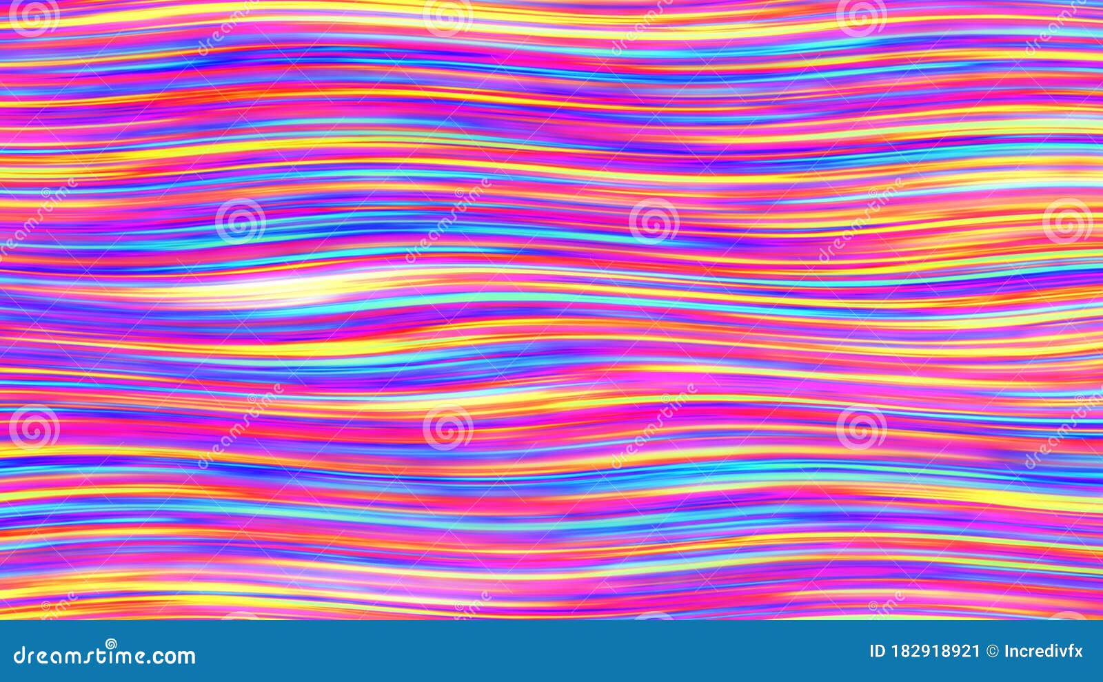 Iridescent Rainbow Light Stream Lines Curved Wave Gradient Flow ...
