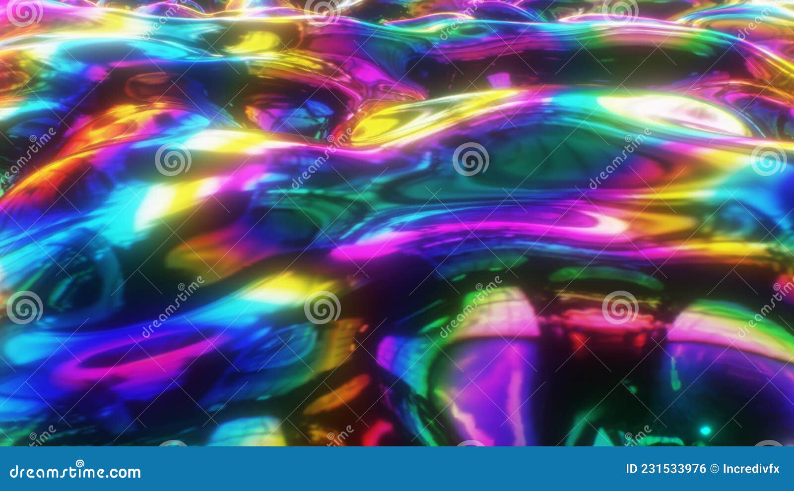 Abstract Iridescent Rainbow Bubble Blobs Float Flowing Liquid Fluid - Abstract Background ...