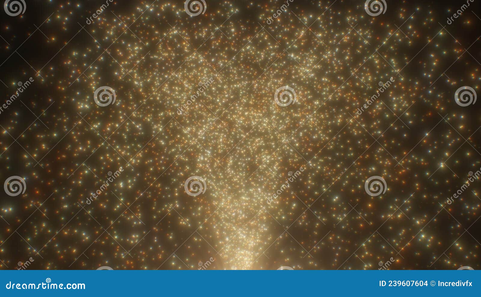 Beautiful Golden Particle Fountain of Glimmering Sparkle Shimmer Dust ...