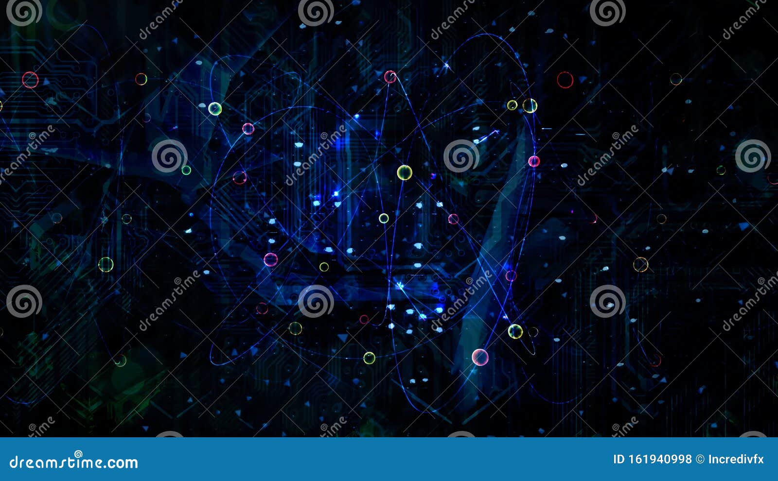 Atom Electron Particles and Abstract Circuits - Abstract Background ...