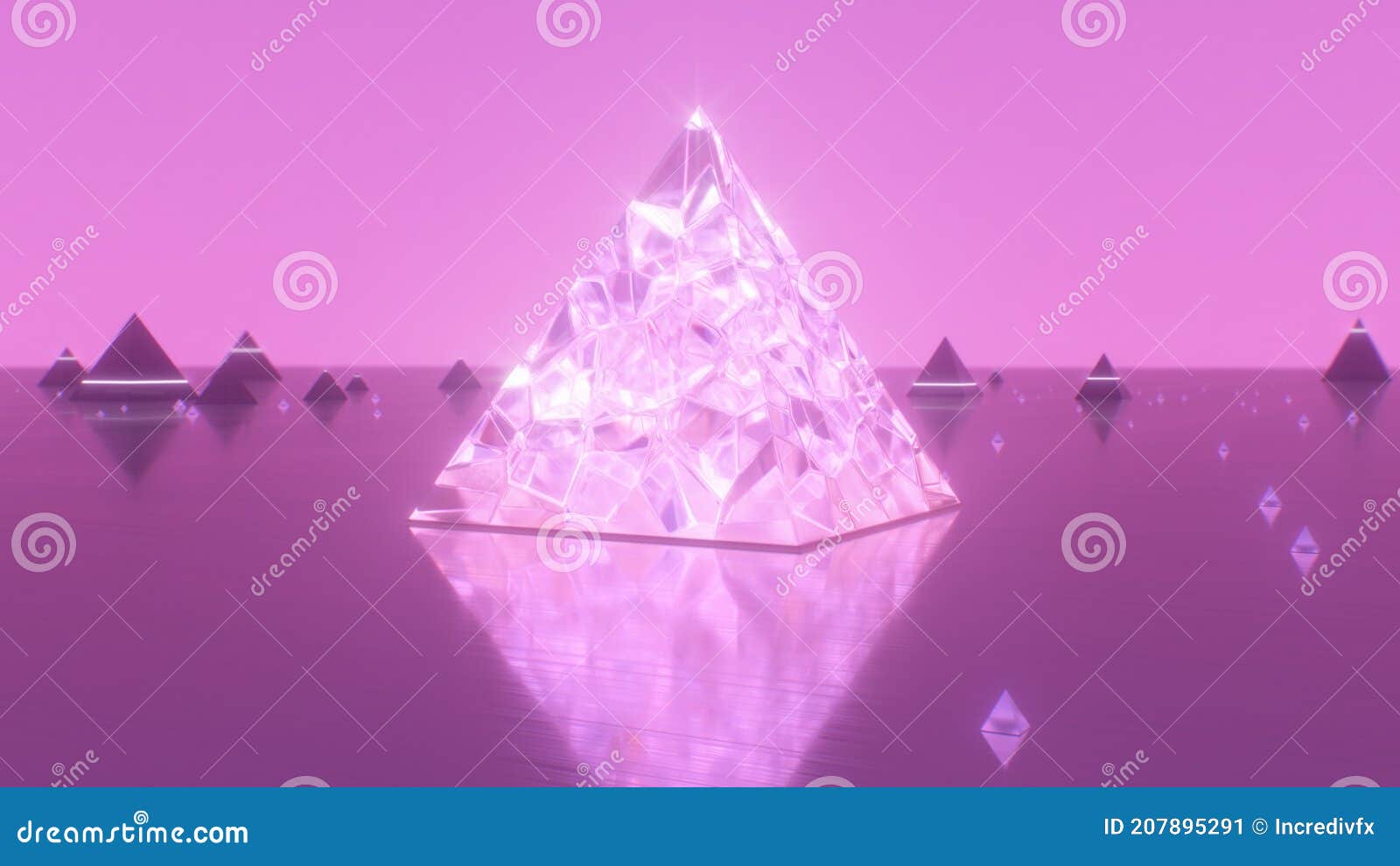 Pyramid Crystal Glass Pink Reflection Shiny Abstract Aesthetic ...