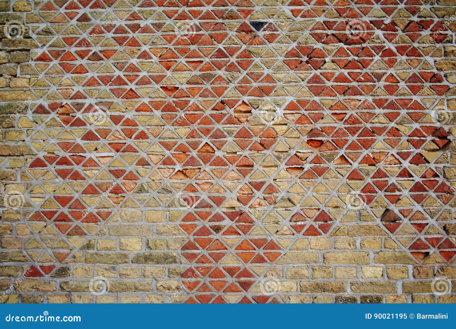 Abstract Texture Background of Old Triangle Brick Wall Stock Image ...