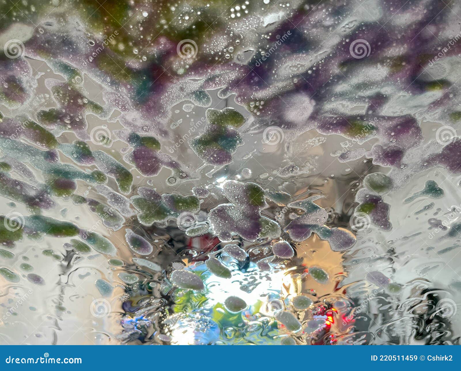 Abstract Texture Background View of a Windshield in a Car Wash Stock ...