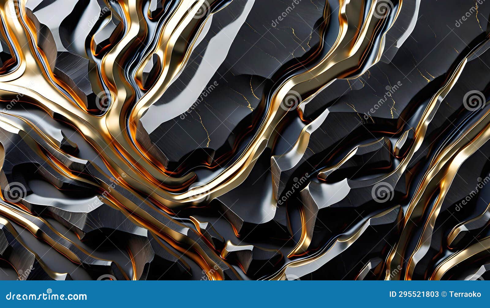 Abstract Texture of Black Granite Stone with Quartzite and Gold High ...