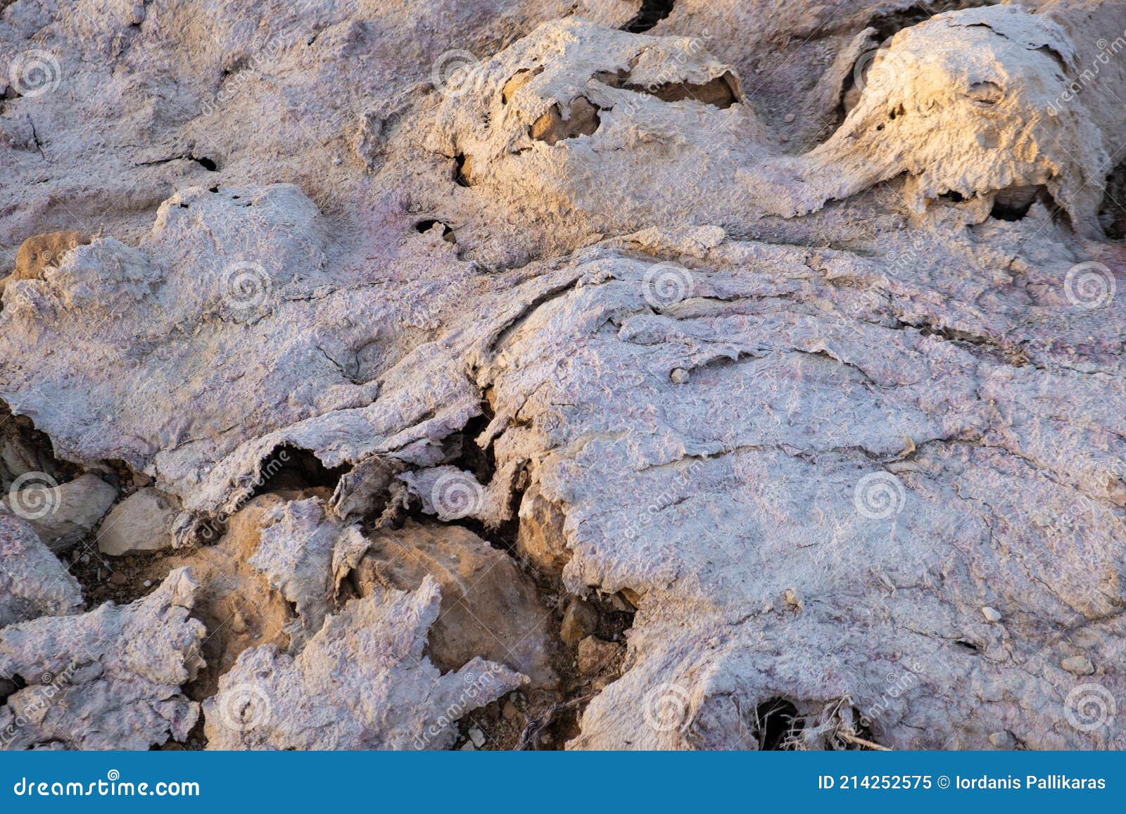 Abstract Texture Created by Salt and Mud at the Shore of Larnaca Salt ...