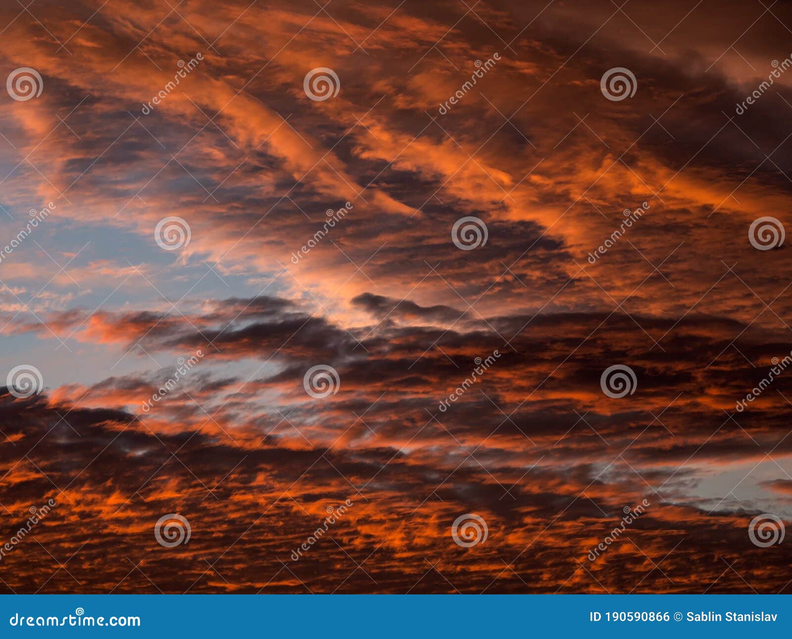 Abstract Texture of a Dramatic Red Sky with Clouds Stock Photo - Image ...