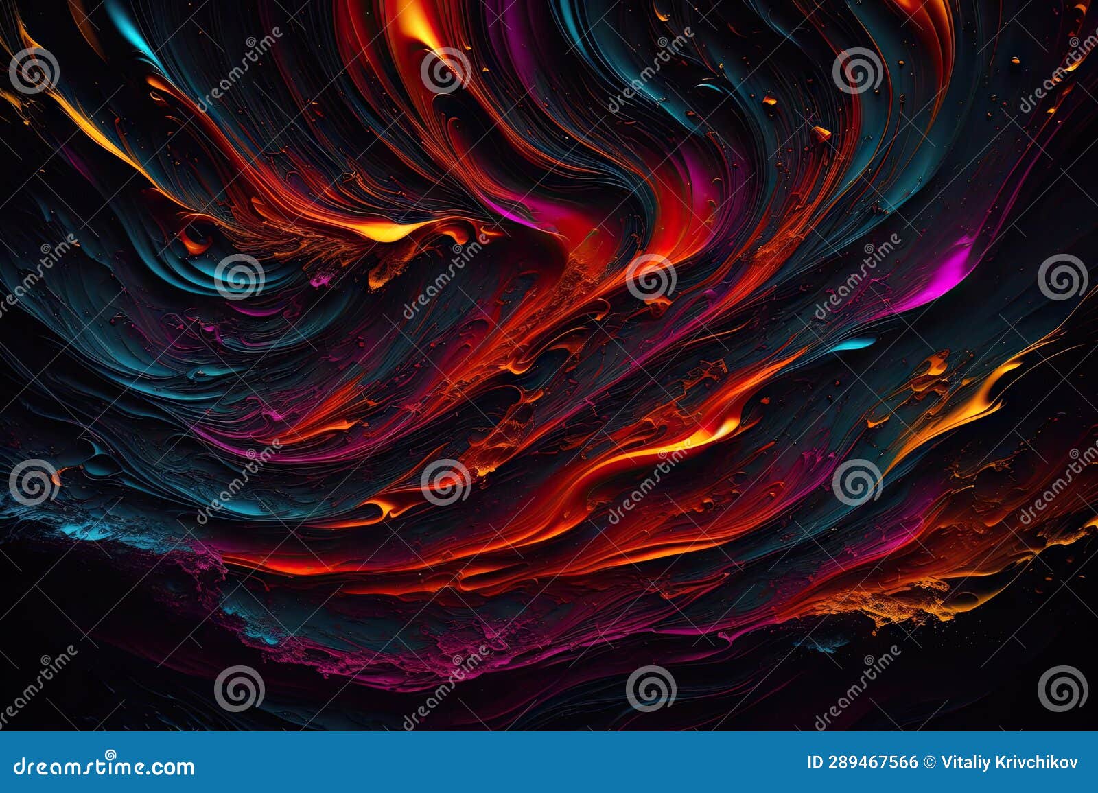 Abstract Texture of Flow Multi Vibrant Vivid Liquid Colors. Digital Art ...