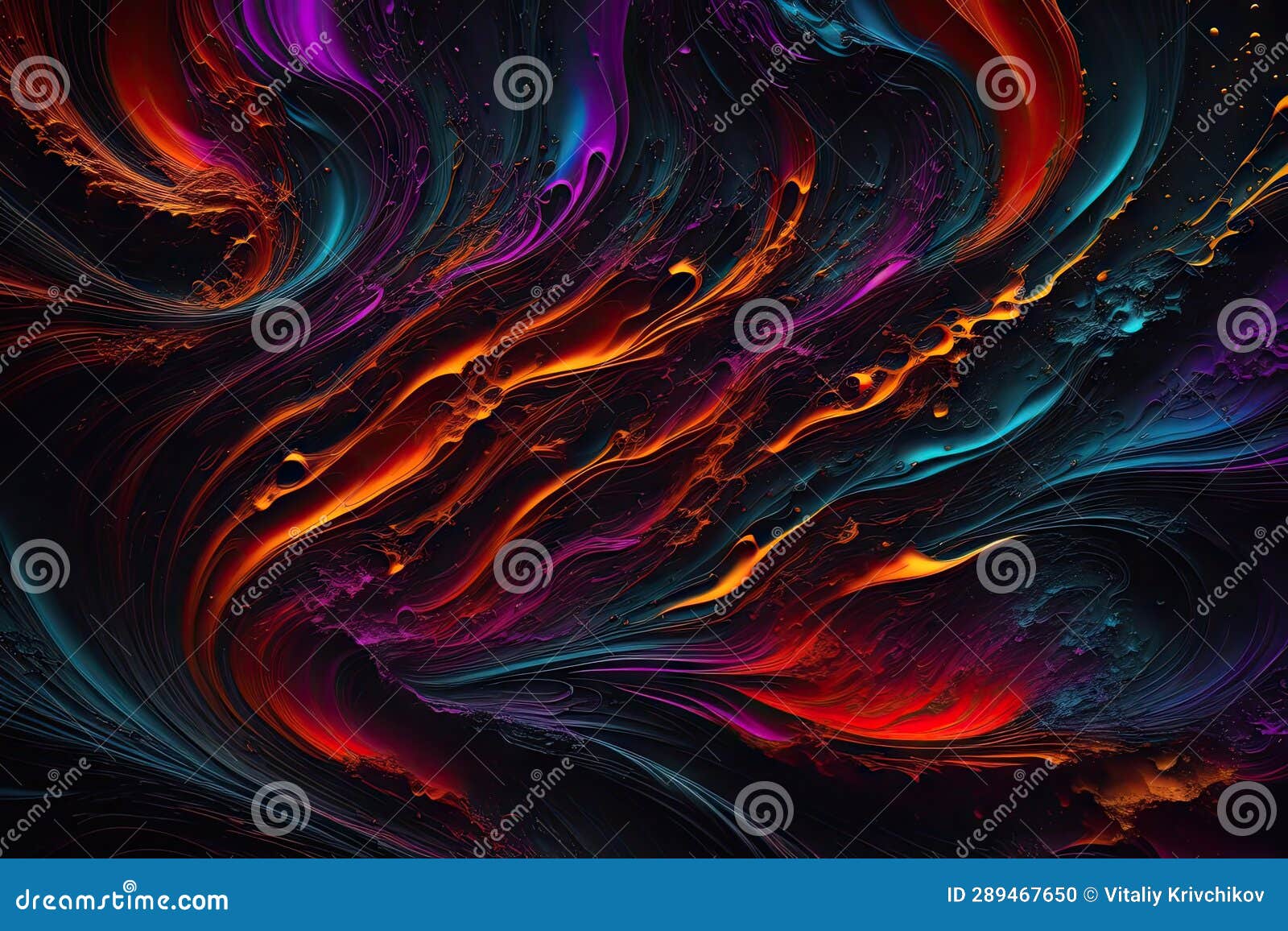 Abstract Texture of Flow Multi Vibrant Vivid Liquid Colors. Digital Art ...