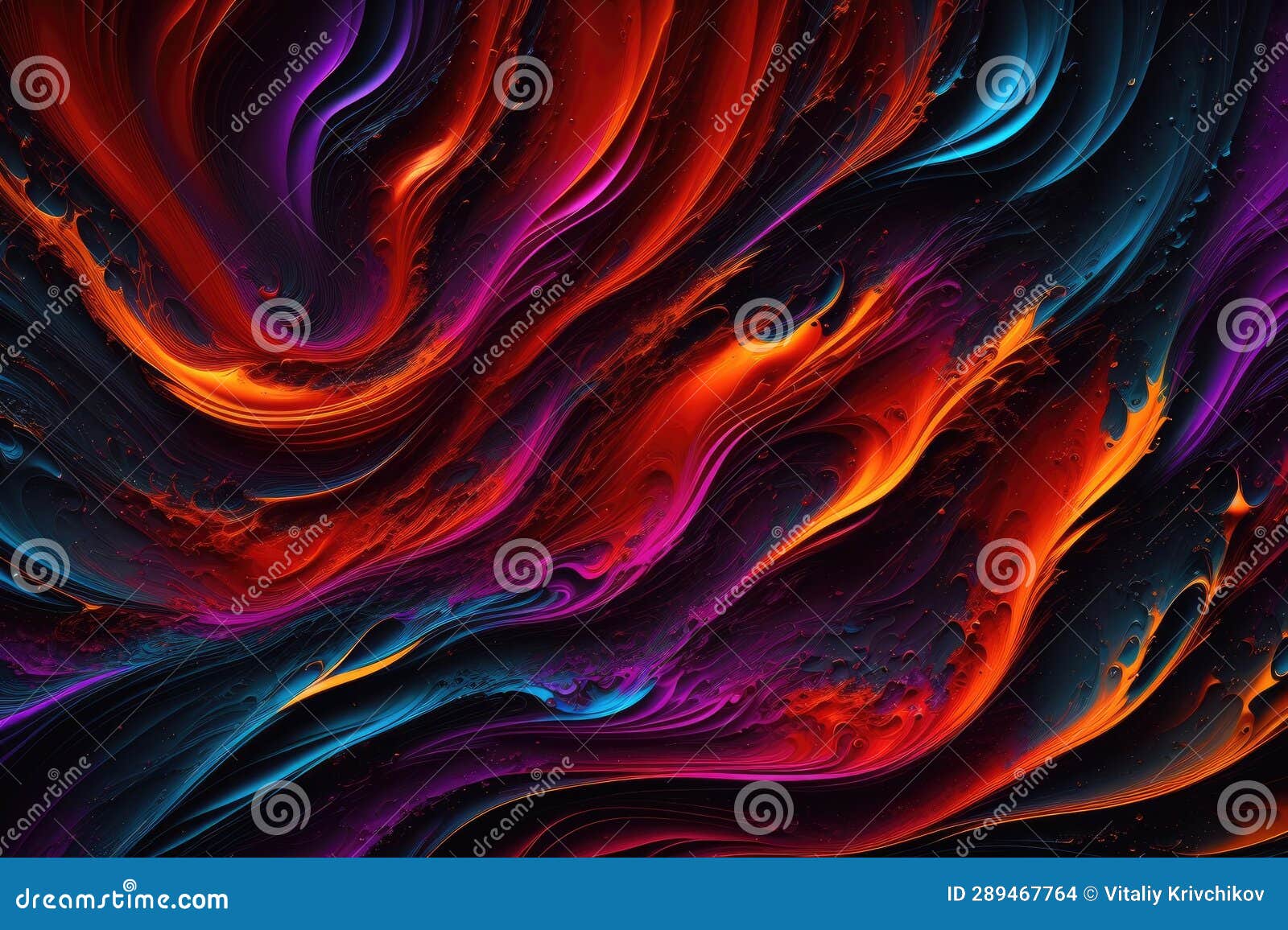 Abstract Texture of Flow Multi Vibrant Vivid Liquid Colors. Digital Art ...