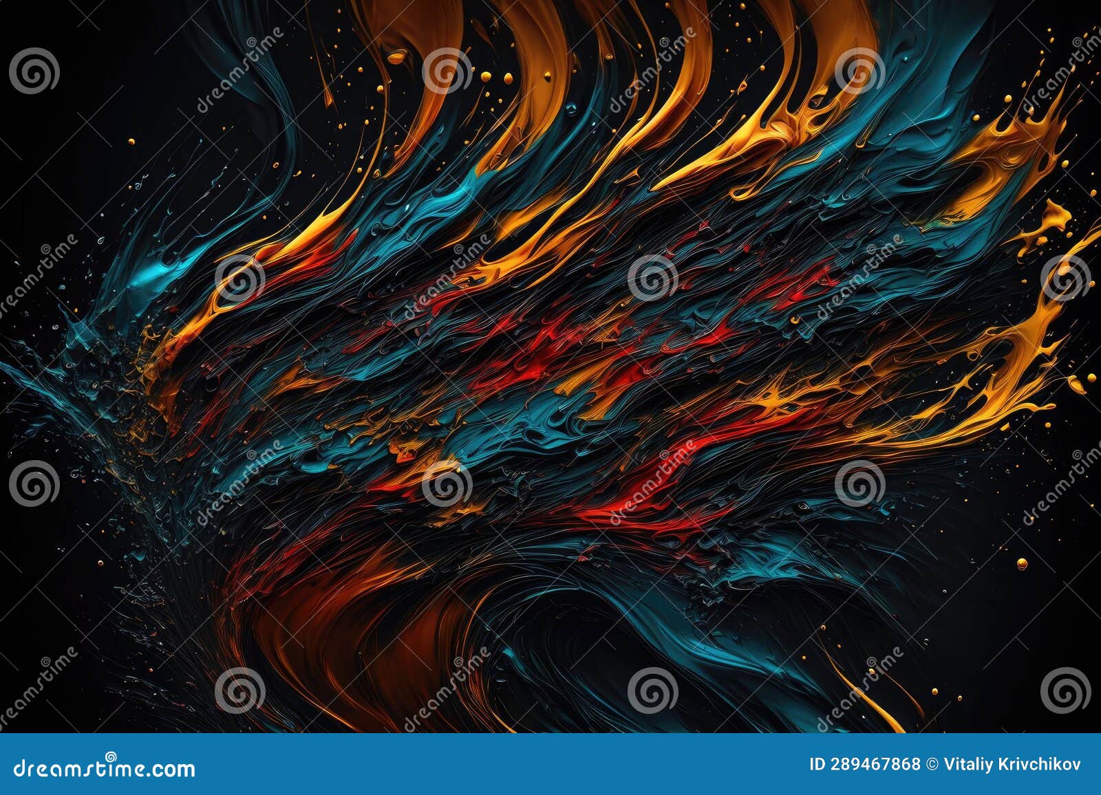 Abstract Texture of Flow Multi Vibrant Vivid Liquid Colors. Digital Art ...