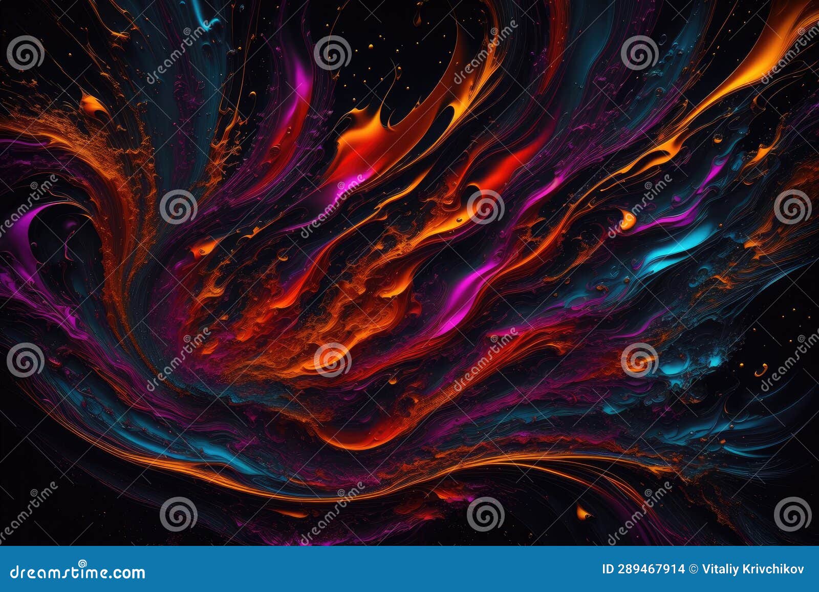 Abstract Texture of Flow Multi Vibrant Vivid Liquid Colors. Digital Art ...
