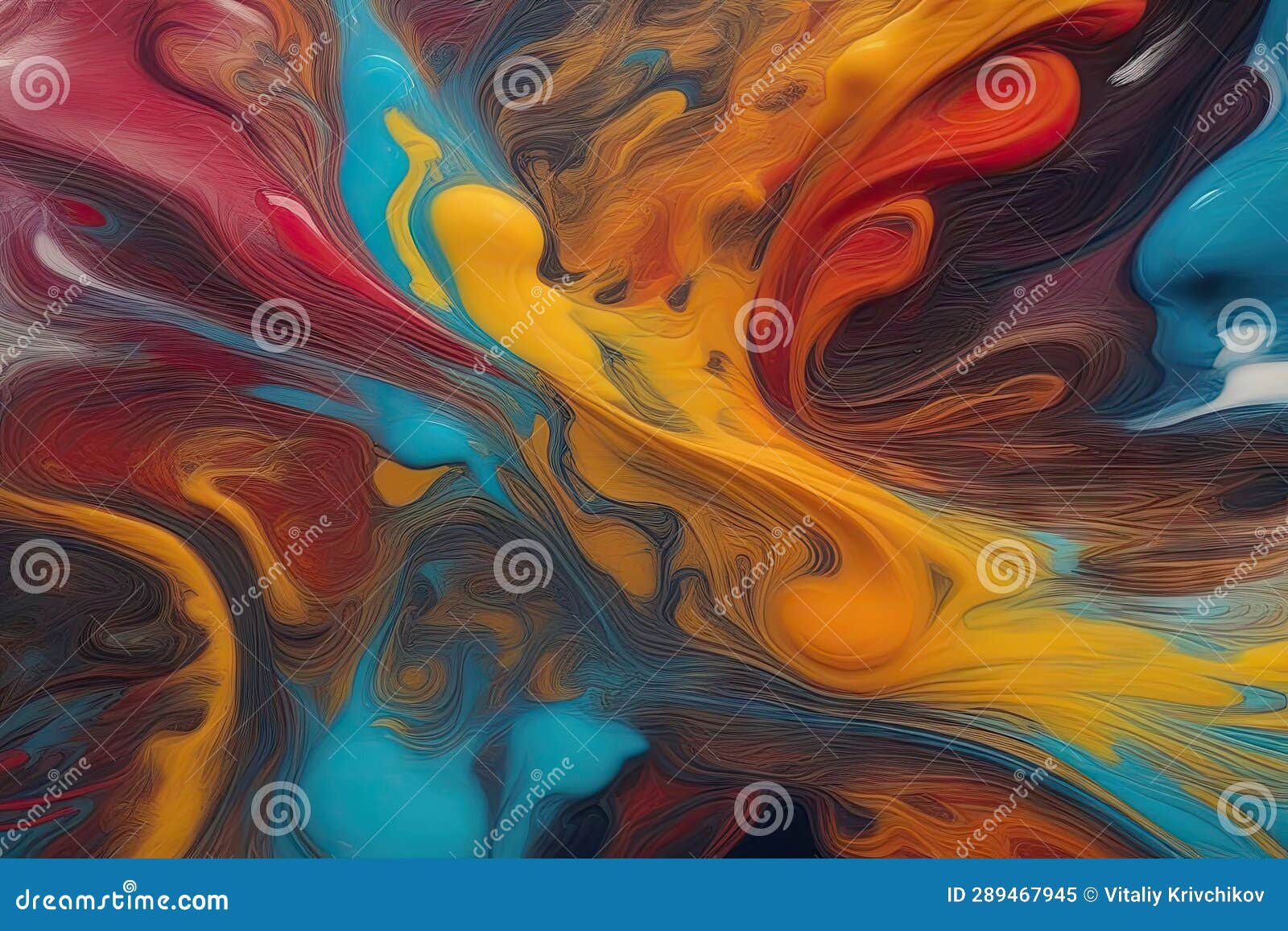 Abstract Texture of Flow Multi Vibrant Vivid Liquid Colors. Digital Art ...