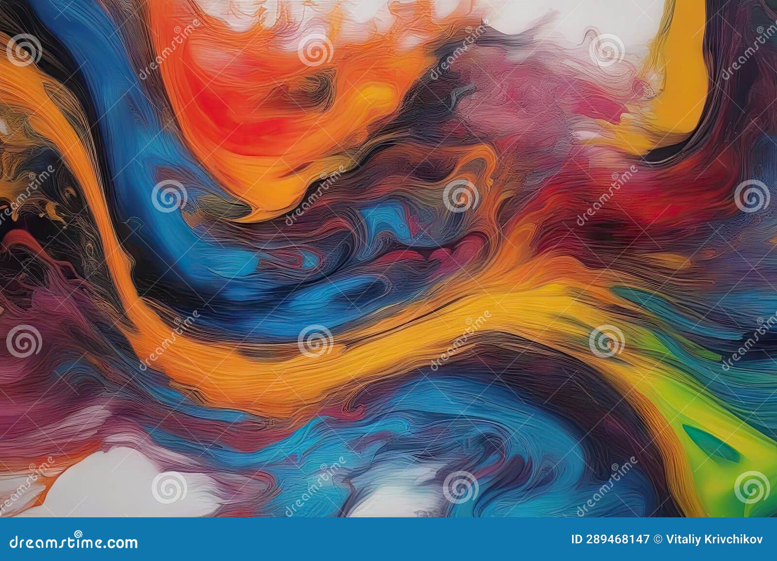 Abstract Texture of Flow Multi Vibrant Vivid Liquid Colors. Digital Art ...