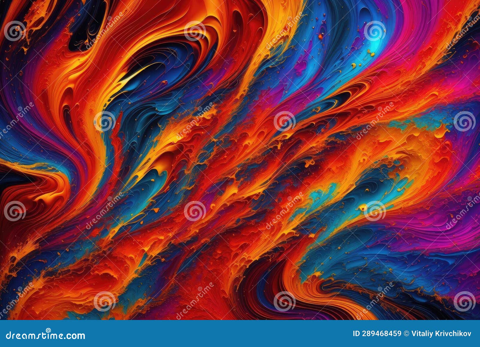 Abstract Texture of Flow Multi Vibrant Vivid Liquid Colors. Digital Art ...